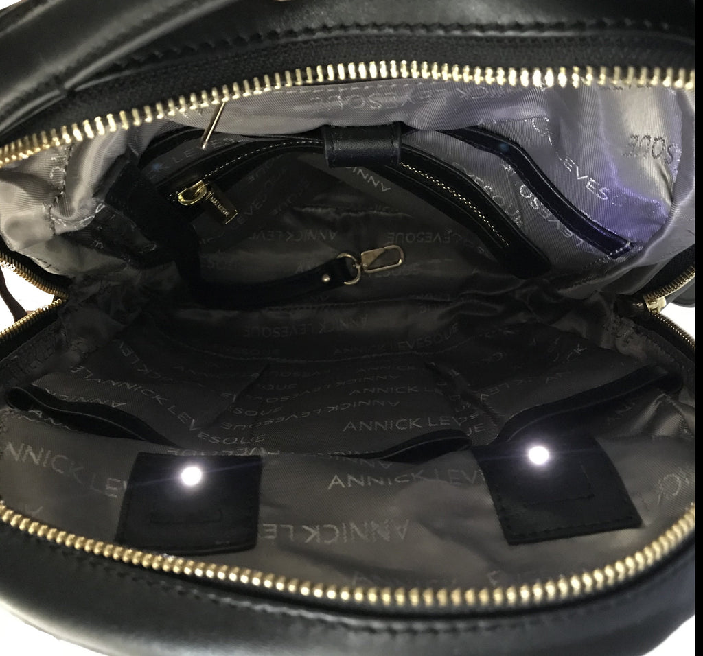 Sac à dos en Cuir Noir Patin Souple | 2 en 1 | Annick Levesque | Alice ...